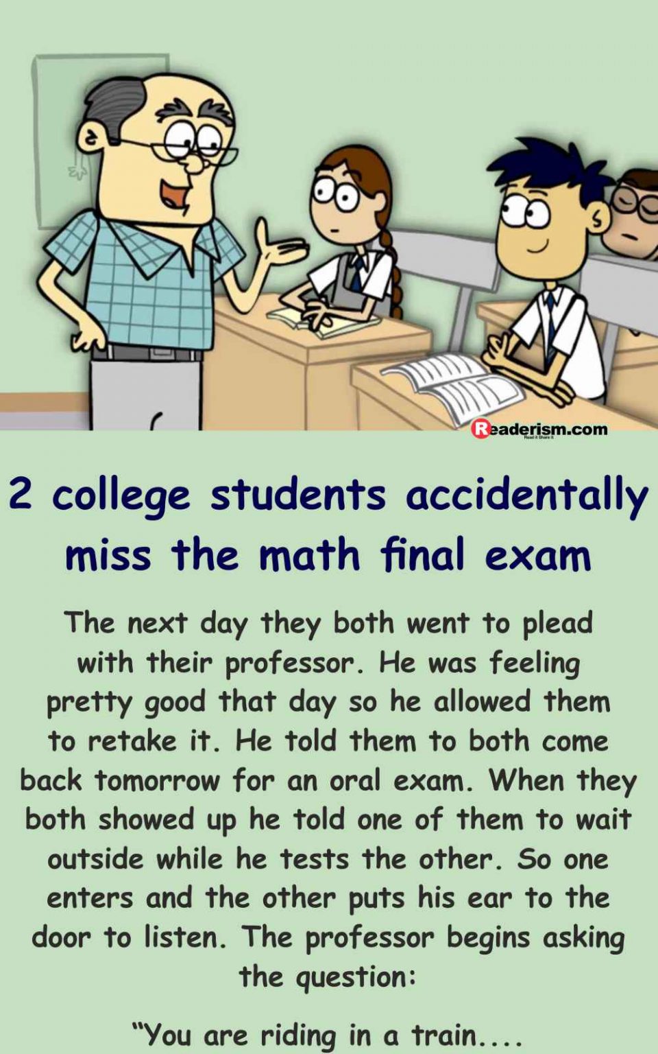 When 2 Students Accidentally Miss The Math Final Exam - Readerism.Com